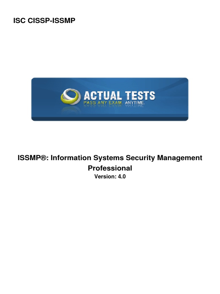 Cissp Issmp | PDF | Information Security | Computer Security