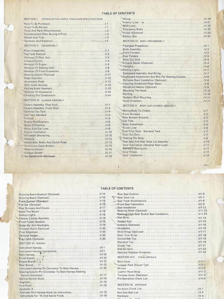 CMC Gazelle Ford Manual Sect 1 & 2 Intro & Disassemble | PDF
