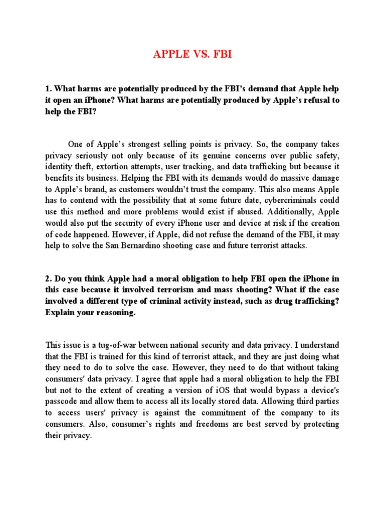 Apple vs. FBI | PDF | Privacy | I Phone