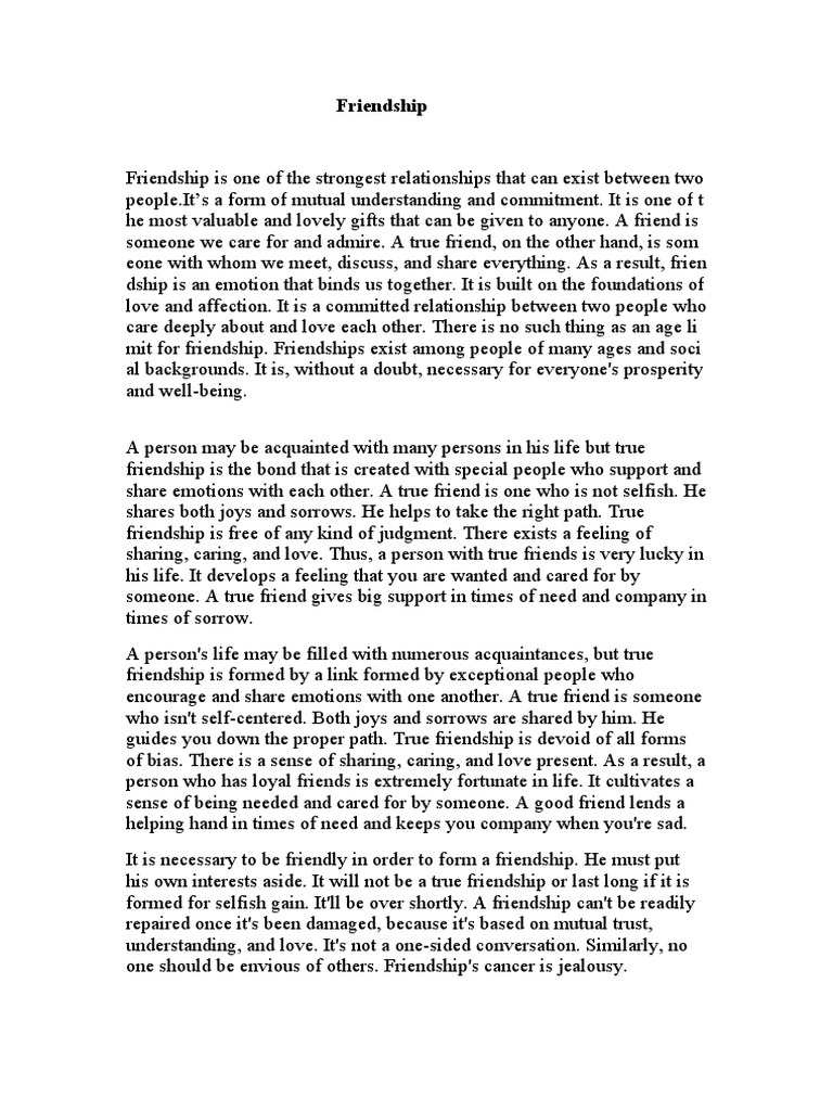 Friendship | PDF
