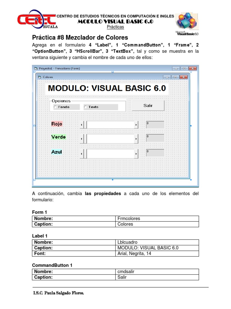 Mezclador de Colores en VB 6.0 | PDF | Básico | Ciencias de la Computación