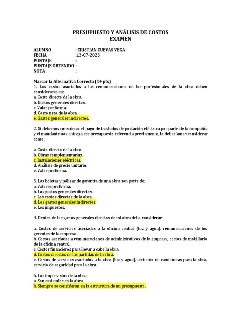 Examen 2023 Cristian Cuevas Vega | PDF