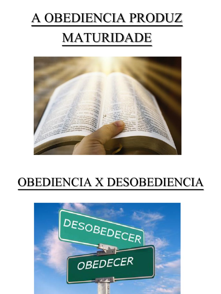 A Obediencia Produz Maturidade Pdf Obediência Comportamento Humano