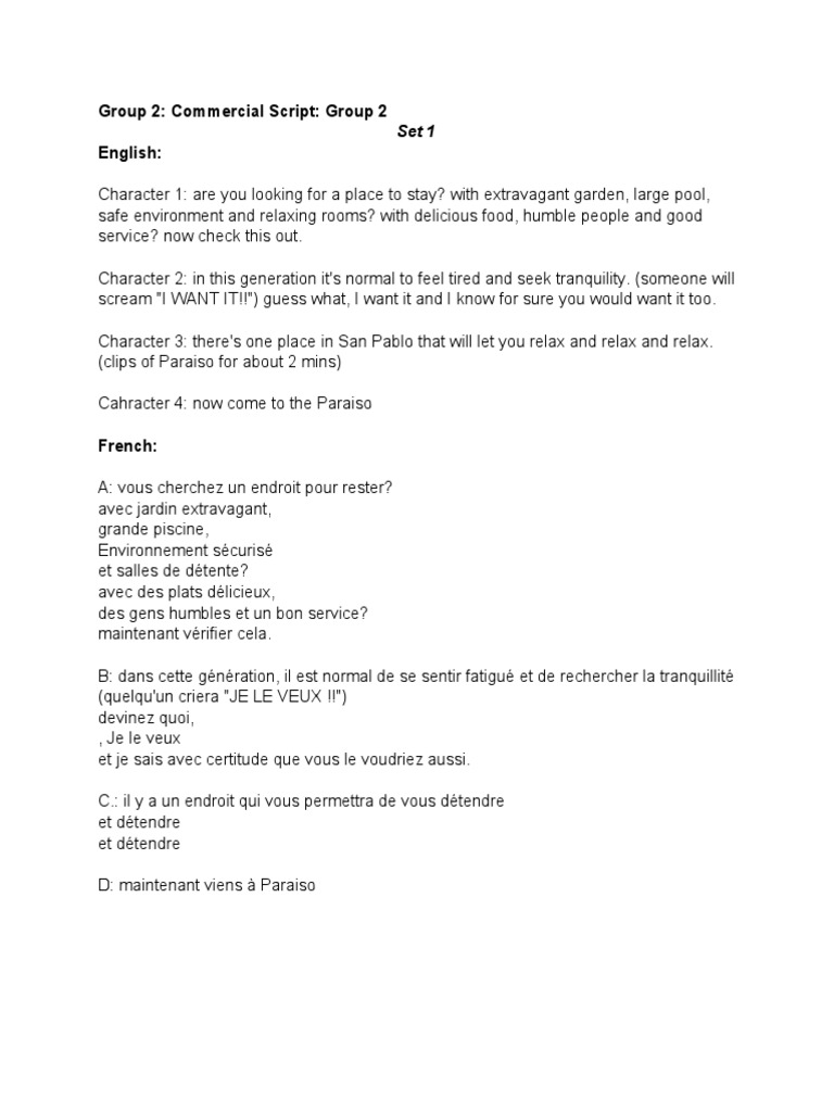 Commercial Script Group 2 | PDF