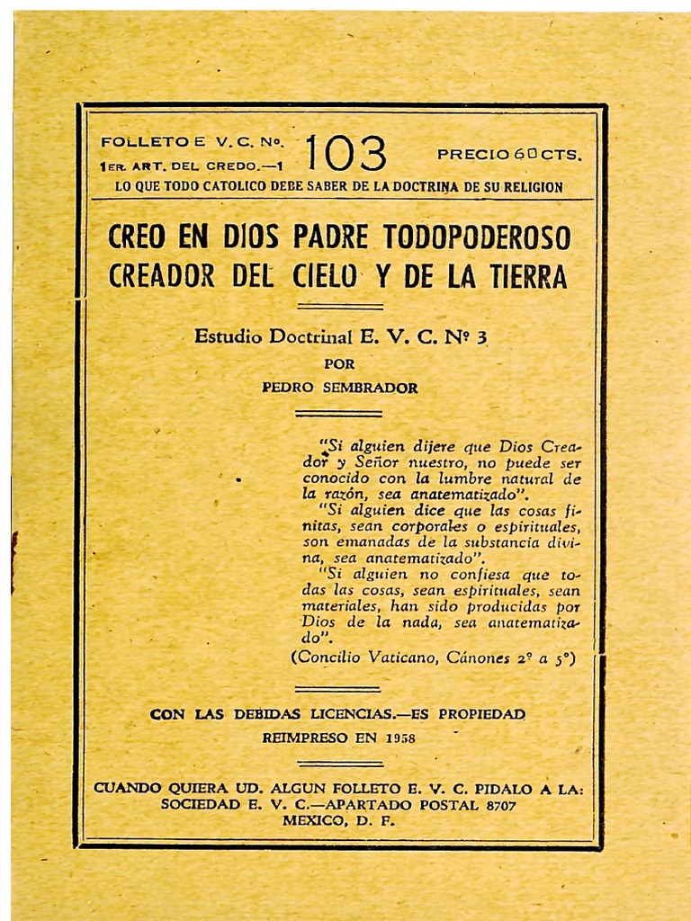 Creo en Dios Padre Todopoderoso - Pedro Sembrador | PDF