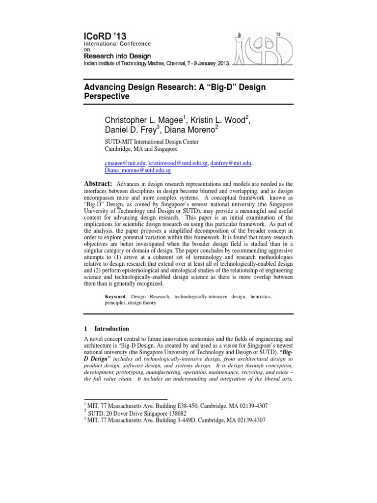 Big-D Design Framework for Research | PDF | System | Design