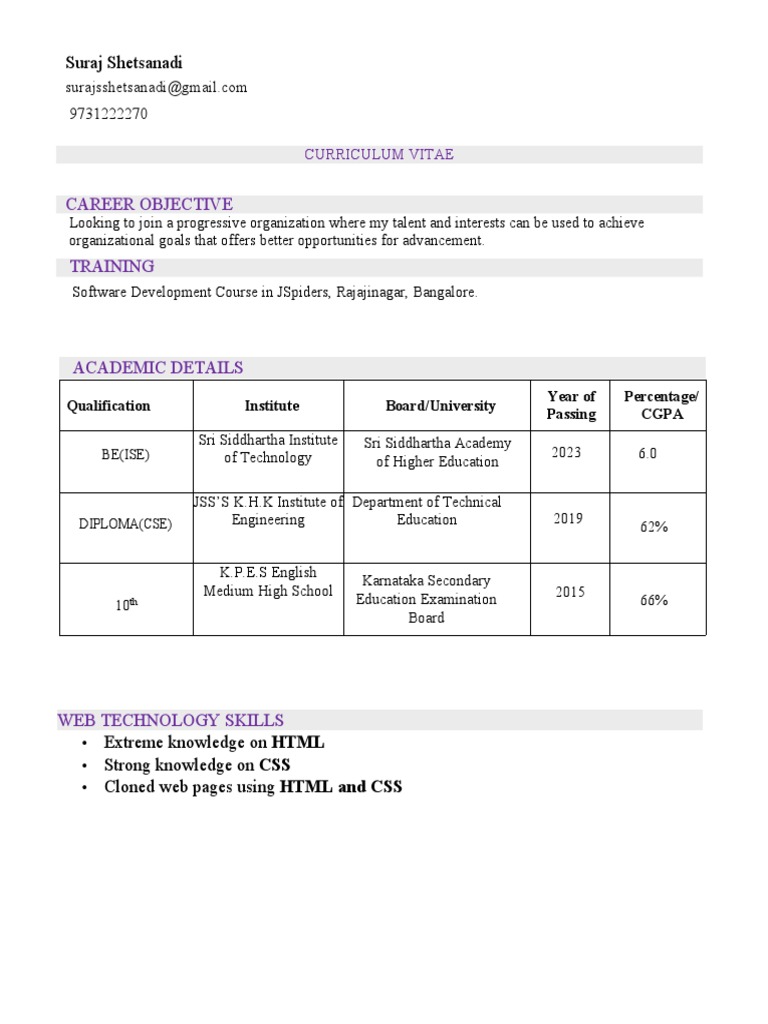 Resume (Suraj) | PDF | Databases | Spring Framework