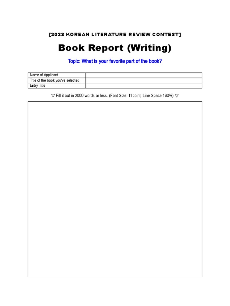 Book+Report (Writing) Form | PDF