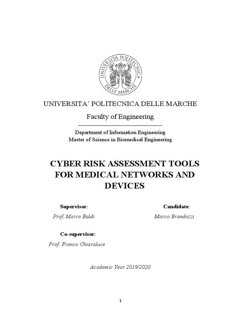 Cyber Risk Assessment Tools For Medical Networks and Devices | PDF ...