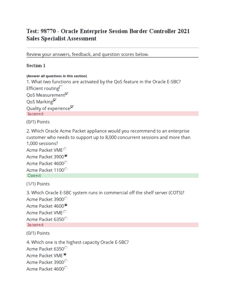 Oracle Enterprise Session Border Controller 2021 Sales Specialist ...