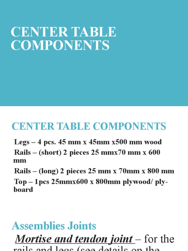 Center Table Components | PDF