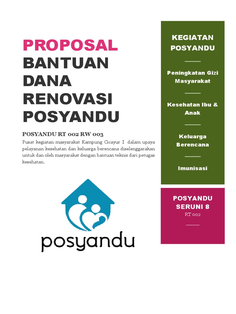 Proposal Bantuan Dana Posyandu | PDF