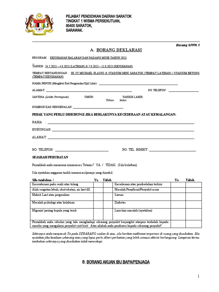 Borang Deklarasi | PDF