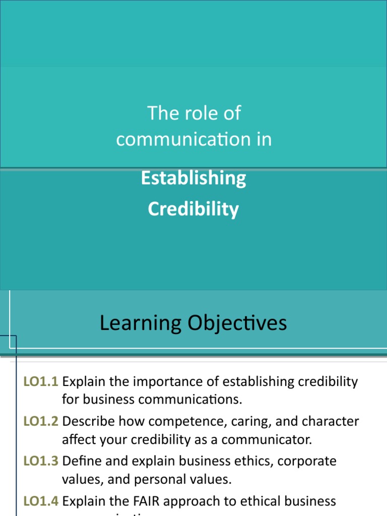 Establishing Credibility 1 | PDF | Career & Growth