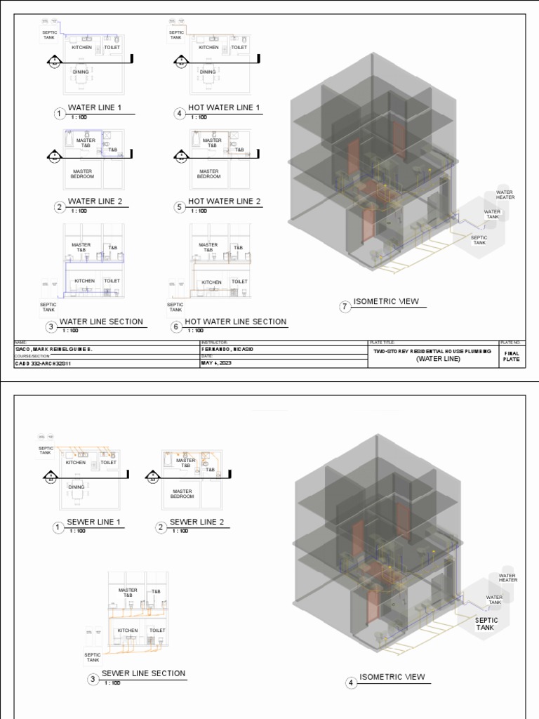 Two-Storey House Plumbing Layout | PDF | Public Health | Home