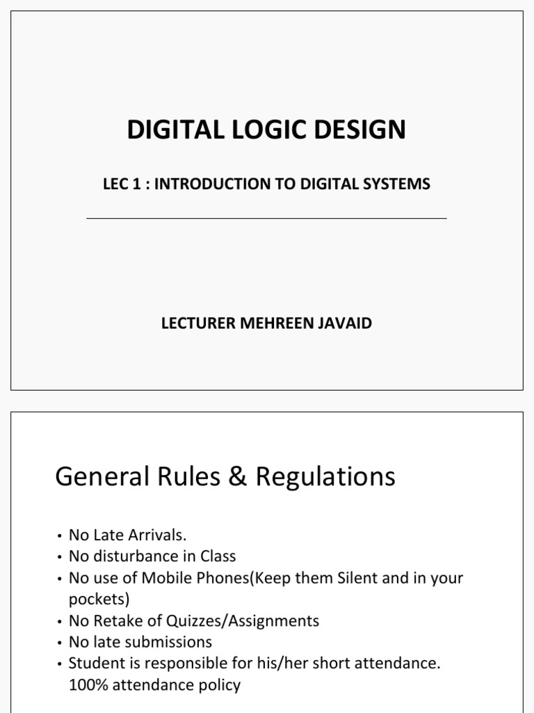 Lec 1 Introduction To Digital Systems | PDF | Digital Electronics ... Lec 1 Introduction To Digital Systems | PDF | Digital Electronics ...
