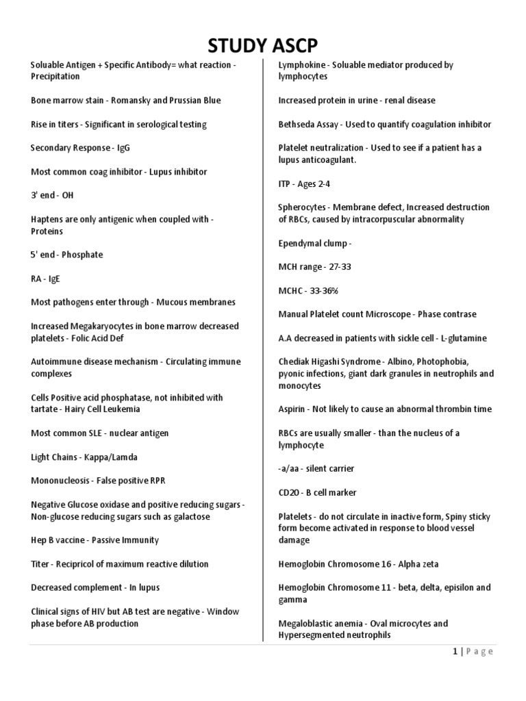 Ascp Study | PDF | Platelet | Hemoglobin