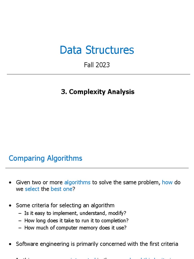 Lecture 3 - Complexity Analysis | PDF | Time Complexity | Theoretical Computer Science
