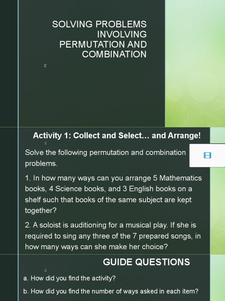 Solving Problems Involving Permutation and Combination | PDF
