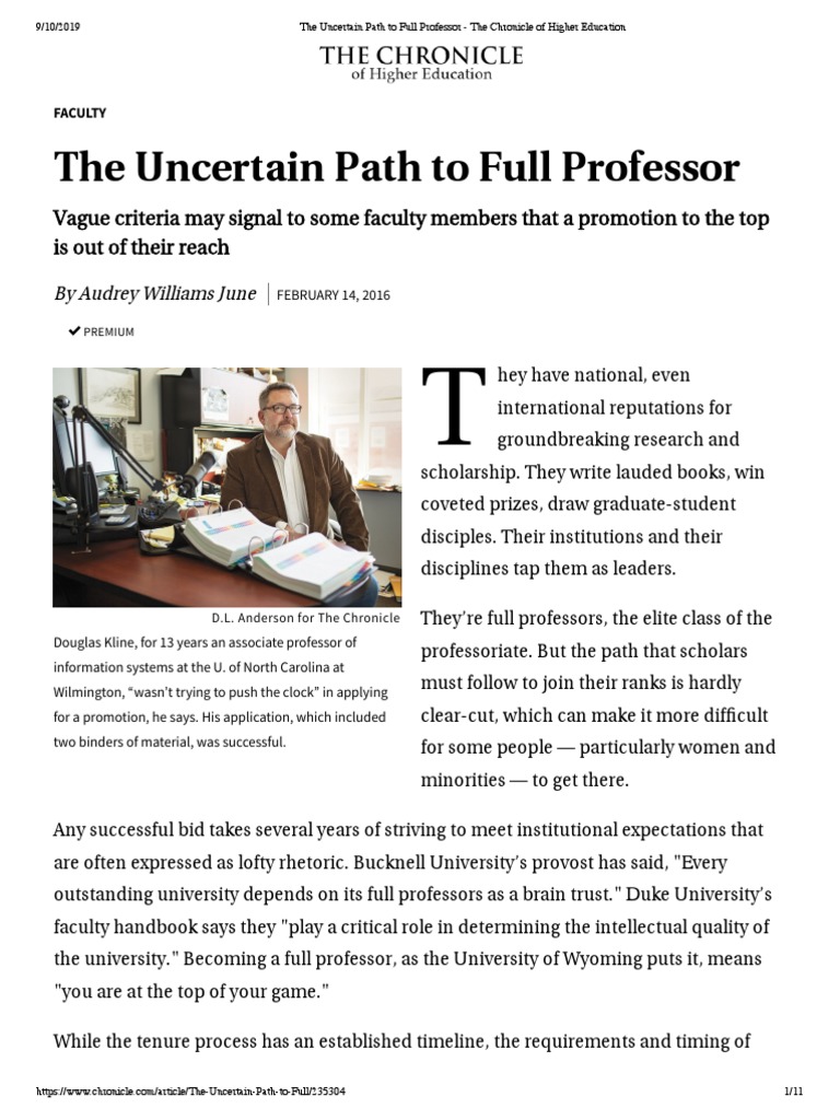 The Uncertain Path To Full Professor The Chronicle of Higher Education ...