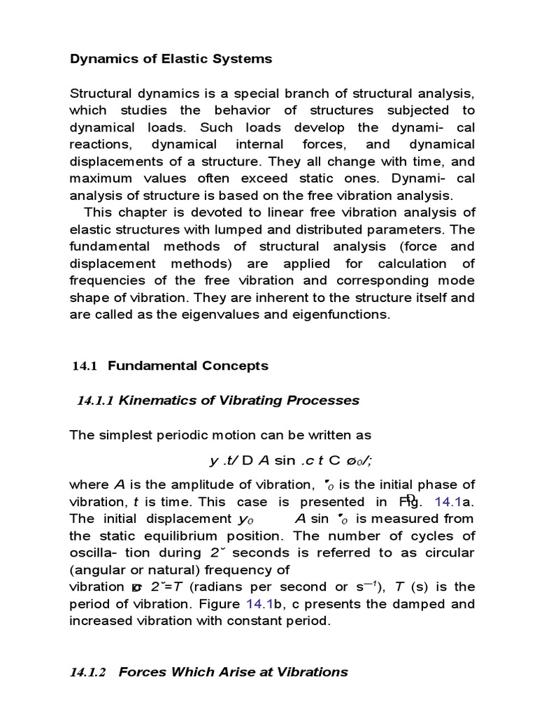 Dynamics of Elastic Systems | PDF | Force | Structural Analysis