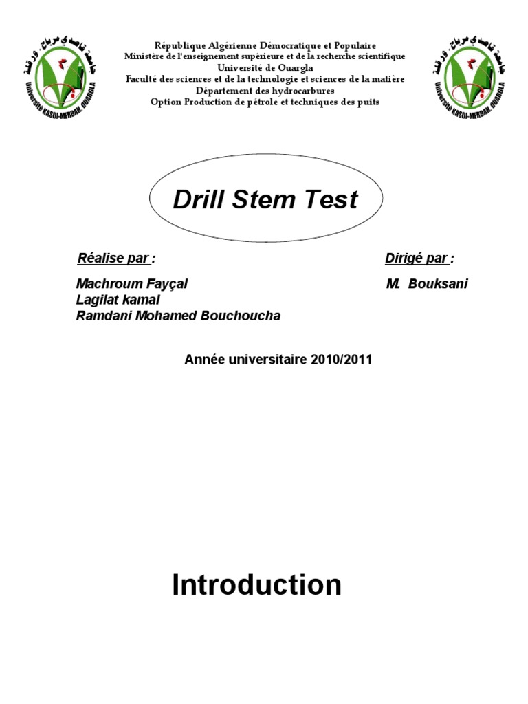 Interprétation des Tests de Puits DST | PDF | Soupape | Pression