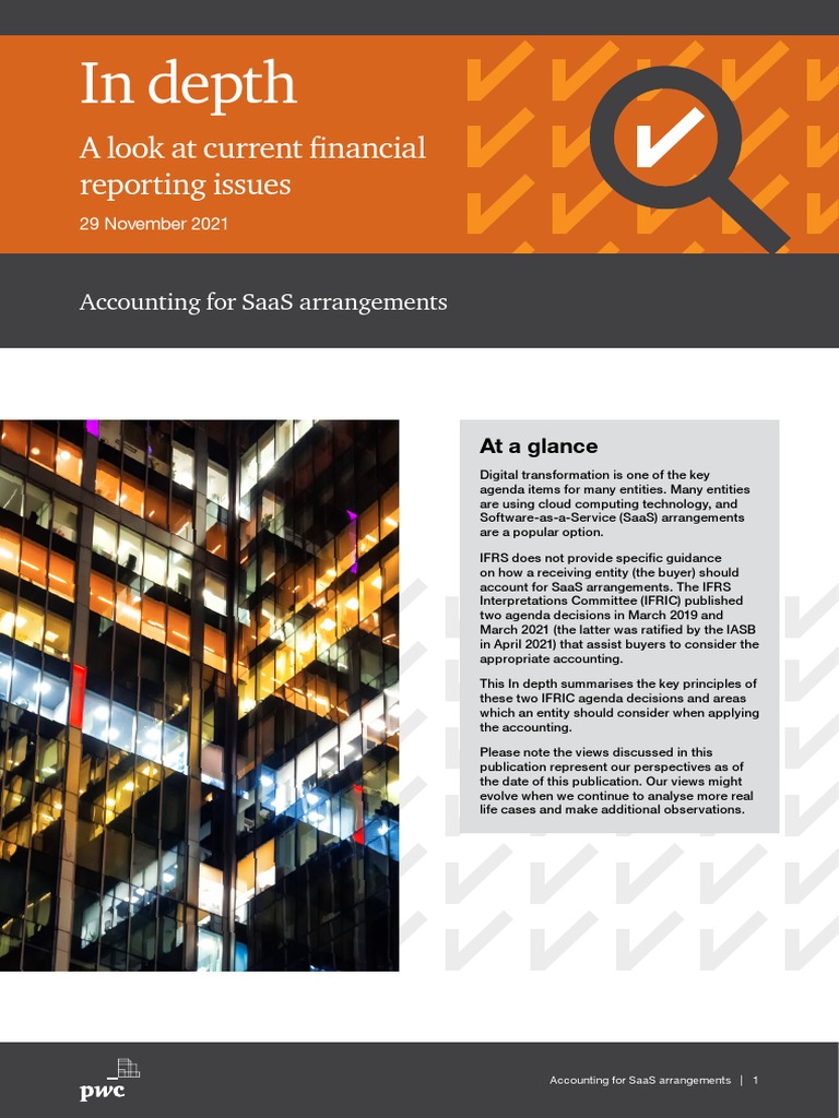 In Depth Accounting For Saas Arrangements Nov 2021 | PDF | Software As ...