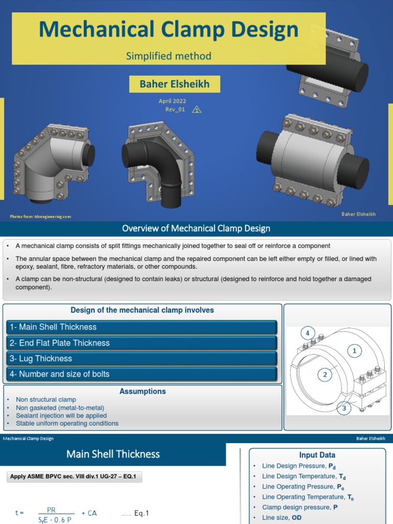 Mechanical Clamp Design Overview | PDF | Pipe (Fluid Conveyance ...