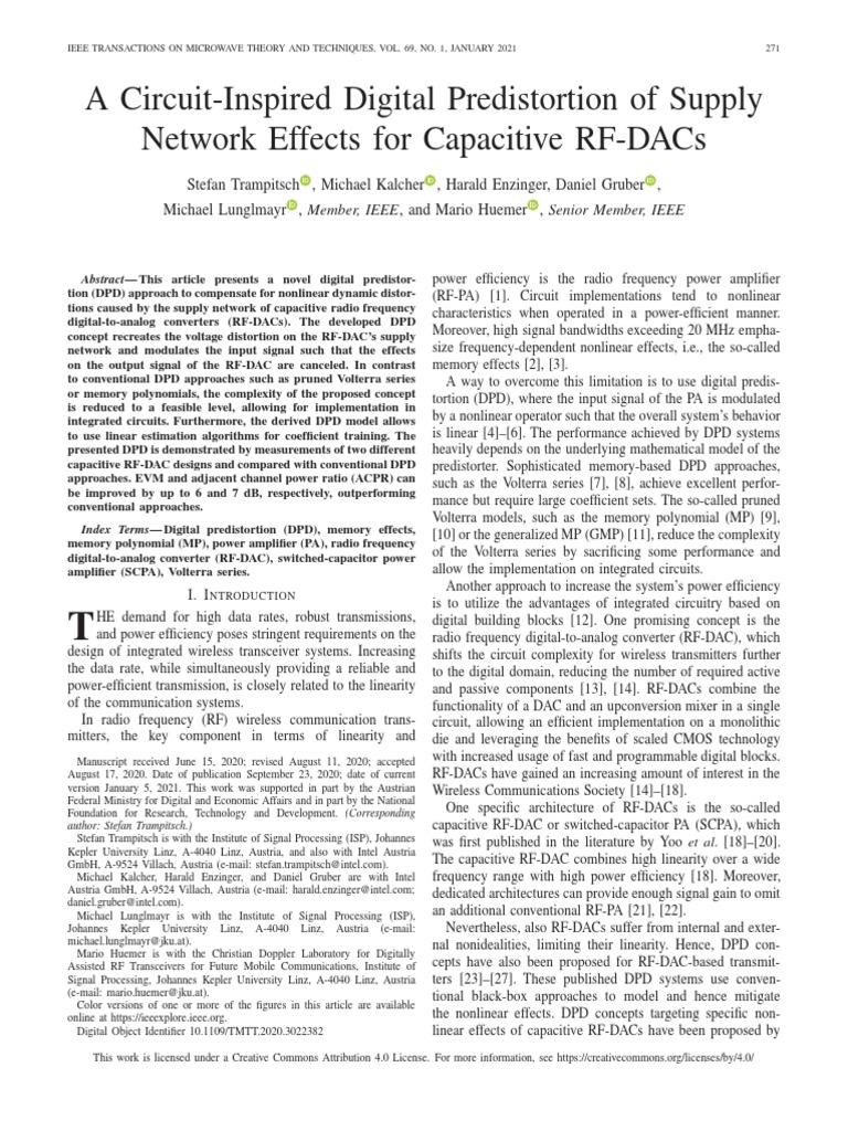 A Circuit-Inspired Digital Predistortion of Supply Network Effects For Capacitive RF-DACs | PDF ...