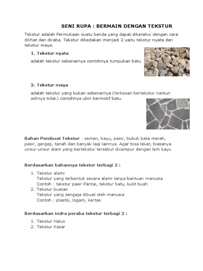 Seni Rupa Tekstur | PDF