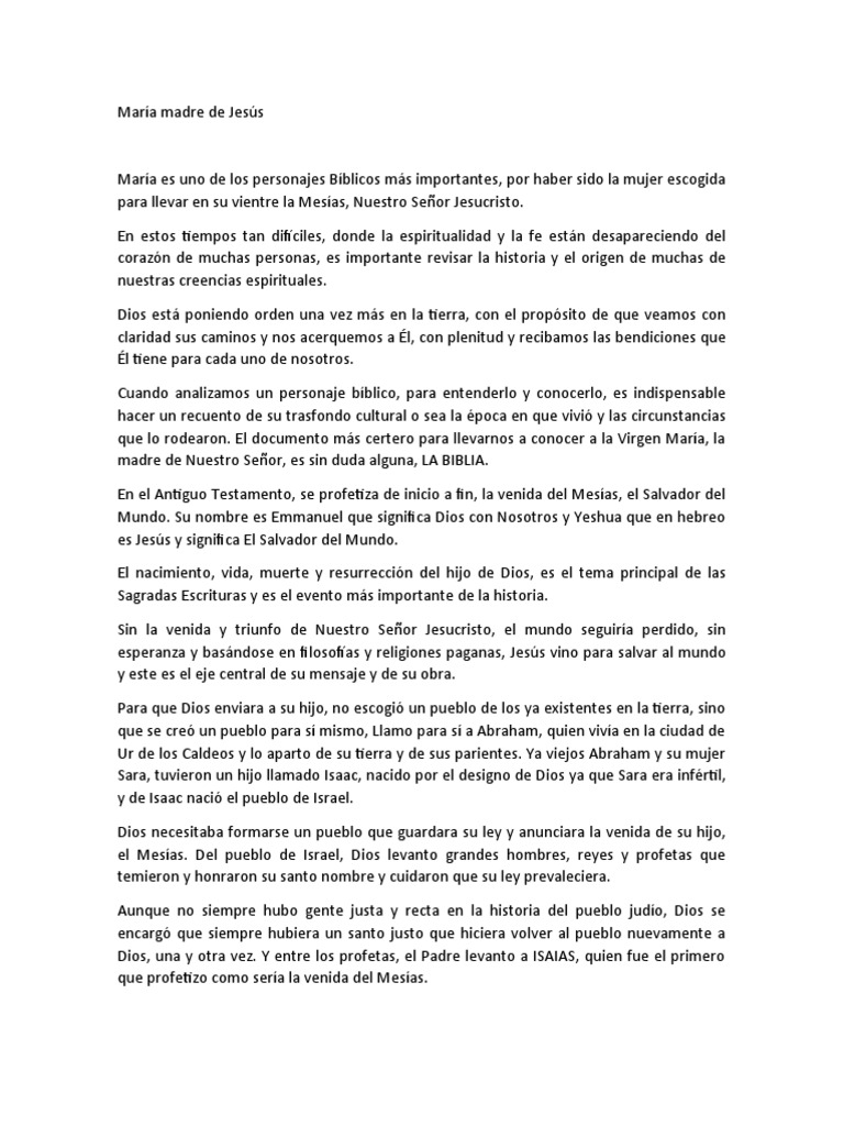 María, madre del Mesías y su fe | PDF | María, madre de Jesús | Jesús