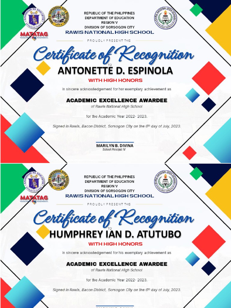 With Honors Awardees | PDF
