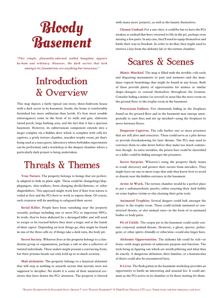 Bloody Basement Location Notes | PDF | Alchemy