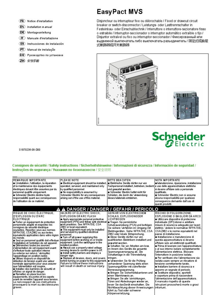 Notice d'installation EasyPact MVS | PDF | Énergie électrique ...