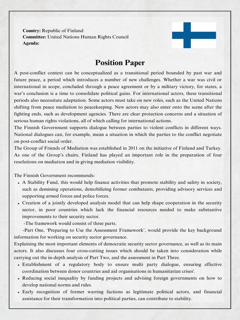 Position Paper - Finland | PDF