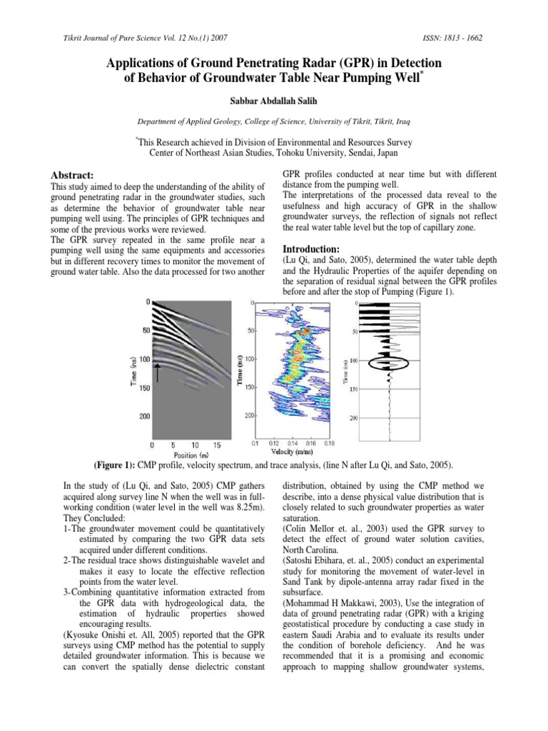 Application of GPR in Detection Groundwater | PDF | Antenna (Radio ...