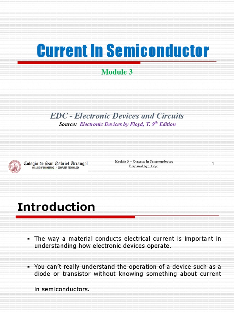 Module 3 Current in Semiconductors | PDF
