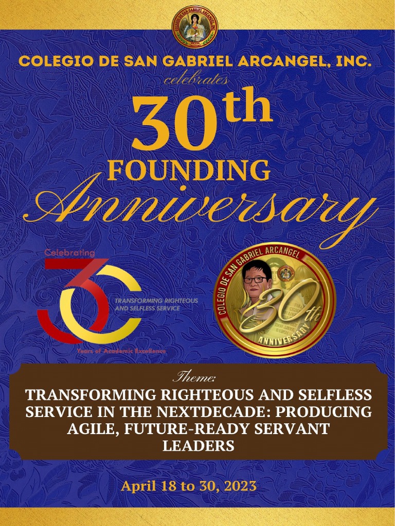 Final 30th Founding Anniversary Program | PDF