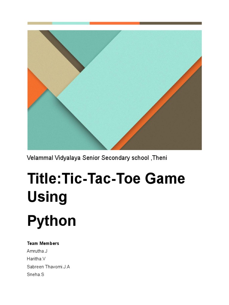 CS Project Tic-Tac-Toe Game Using | Download Free PDF | Computer ... CS Project Tic-Tac-Toe Game Using | Download Free PDF | Computer ...