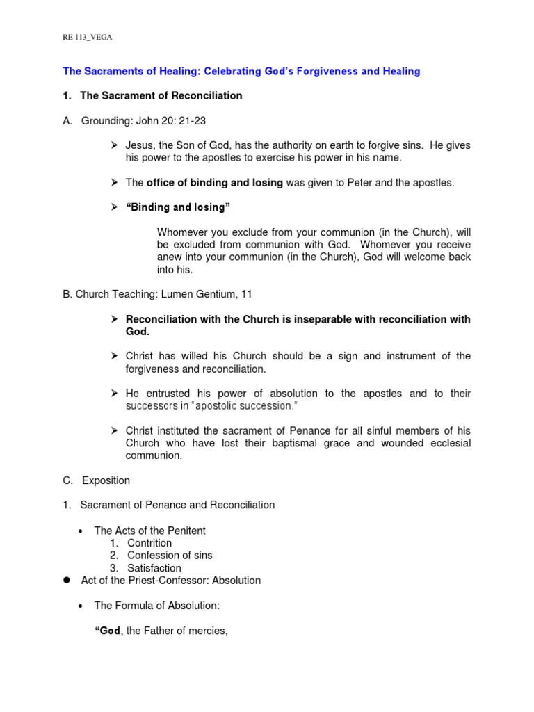 The Sacraments of Healing and Service | PDF | Sacraments | Catholic Church