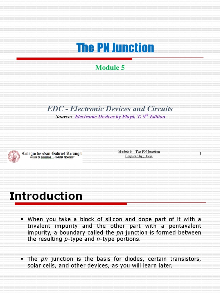 Module 5 The PN Junction | PDF | P–N Junction | Doping (Semiconductor)