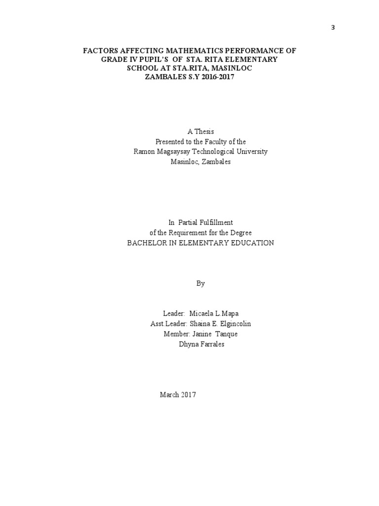 Thesis Chaptr 1 New | PDF | Teachers | Mathematics