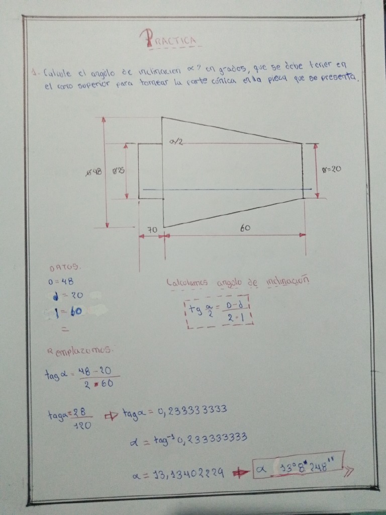 Tet-200 Practica Conicidad Diaz Huanca Grover. | PDF