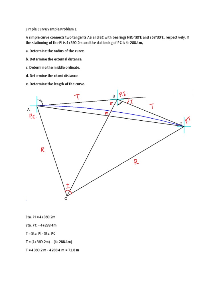 Simple Curve Sample Problem 1 | PDF