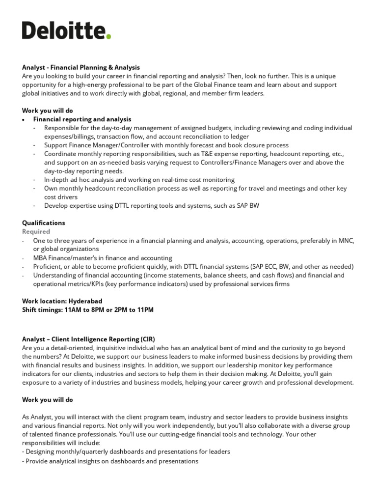 Global Finance - Analyst JD | PDF | Financial Analyst | Financial Statement