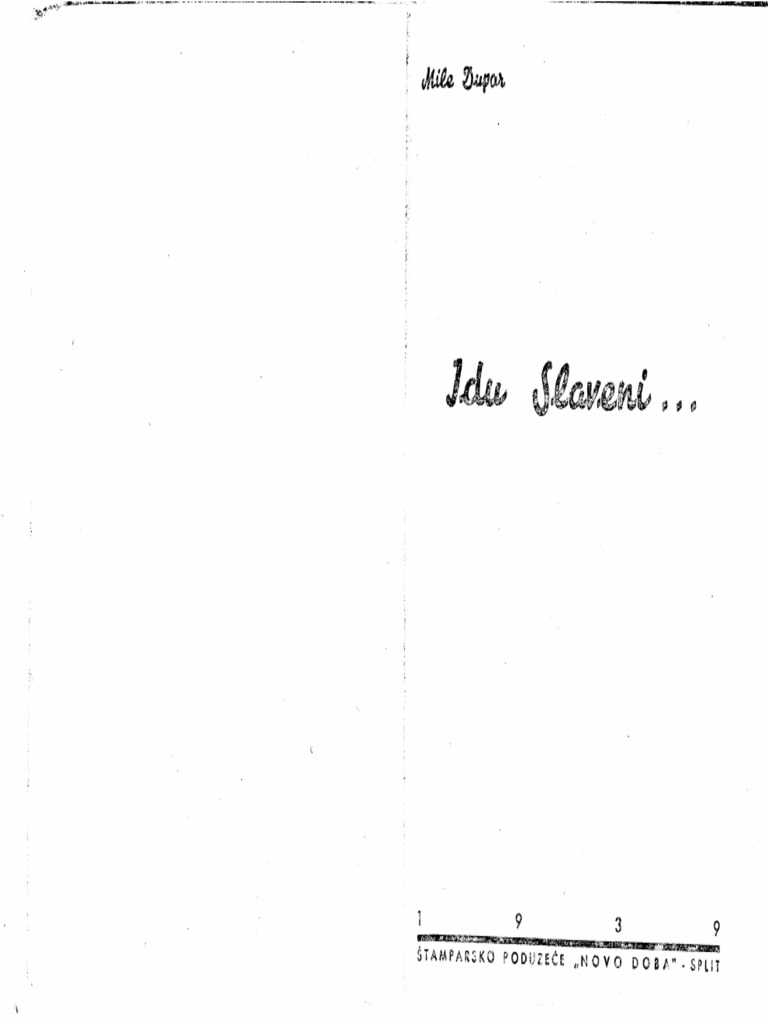 Mile Dupor Idu Slaveni | PDF