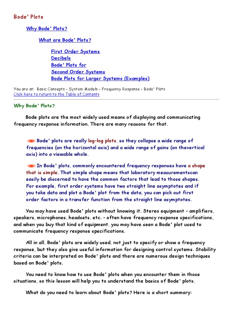 Understanding Bode' Plots Basics | PDF