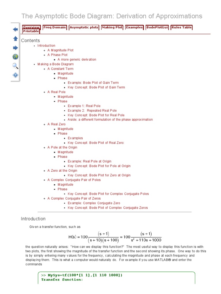 The Asymptotic Bode Diagram - Derivation of Approximations | PDF ...