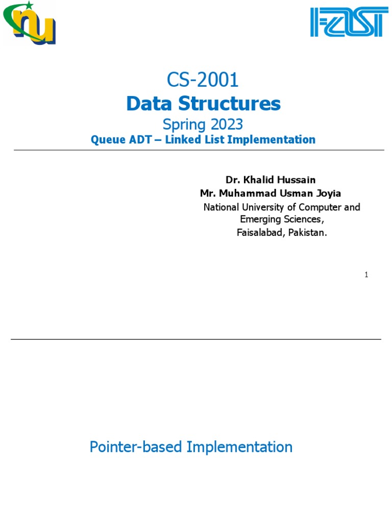 Lecture 9 - Pointer Based Queues Linked List | PDF | Queue (Abstract ... Lecture 9 - Pointer Based Queues Linked List | PDF | Queue (Abstract ...