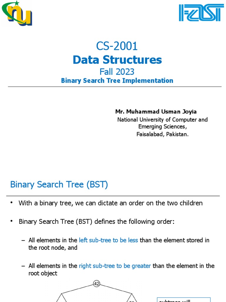 Lecture 12 Binary Search Trees Implementation Pdf Computer Science Algorithms And Data 